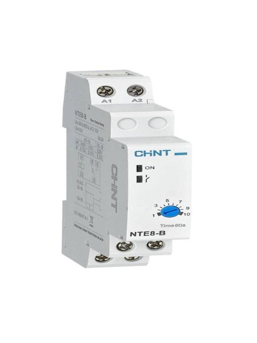 Реле времени NTE8-120B (задержка времени включения) 12-120с 1НО DC 24В (R) CHINT 258462