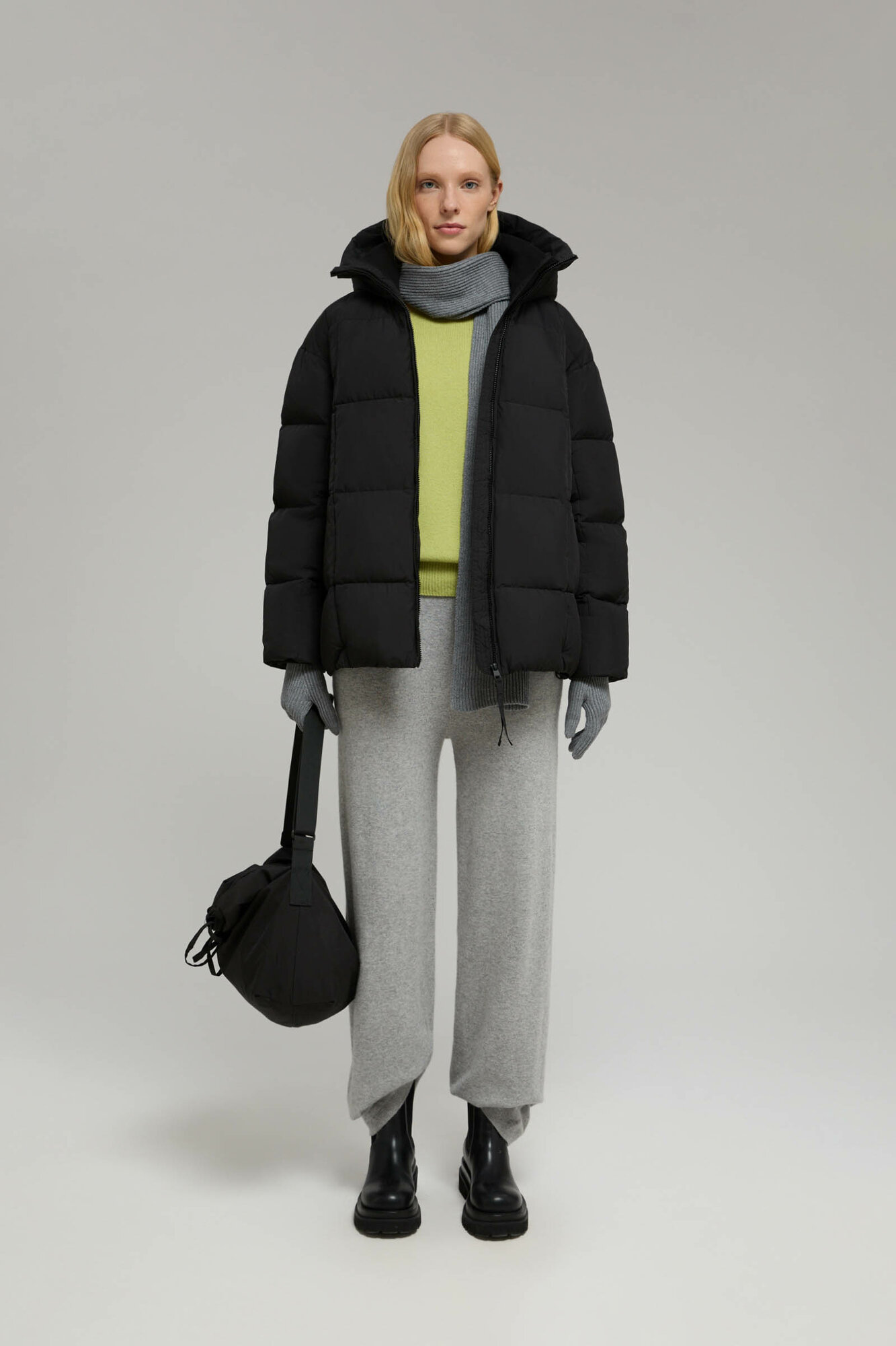 Пуховик стеганый с натуральным пухом