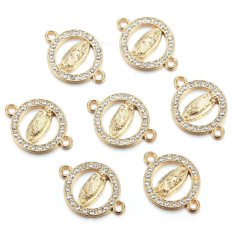 10 шт./лот подвеска в виде Будды с коннектором из горного хрусталя золотого цвета Подвески DIY браслет ожерелье для изготовления ювелирных изделий Аксессуары