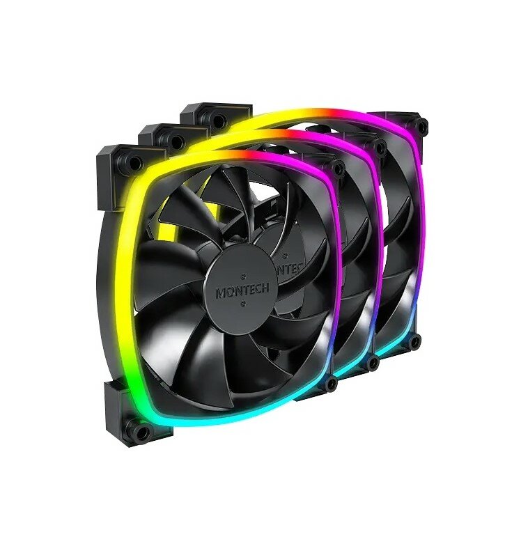 Комплект вентиляторов (3 шт.) Montech AX120 PWM, черный/ARGB