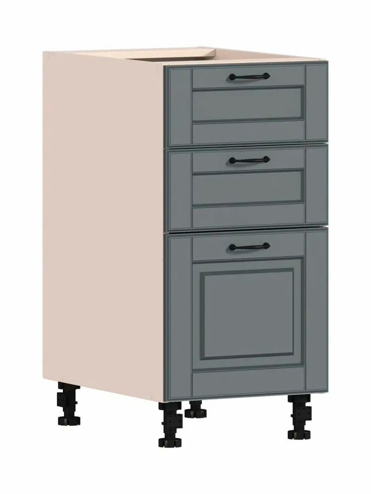 Кухонный модуль Столплит Регина РСЯ-40 напольный с ящ, ЛДСП, МДФ, Серый матовый, 40х82х56,3 см