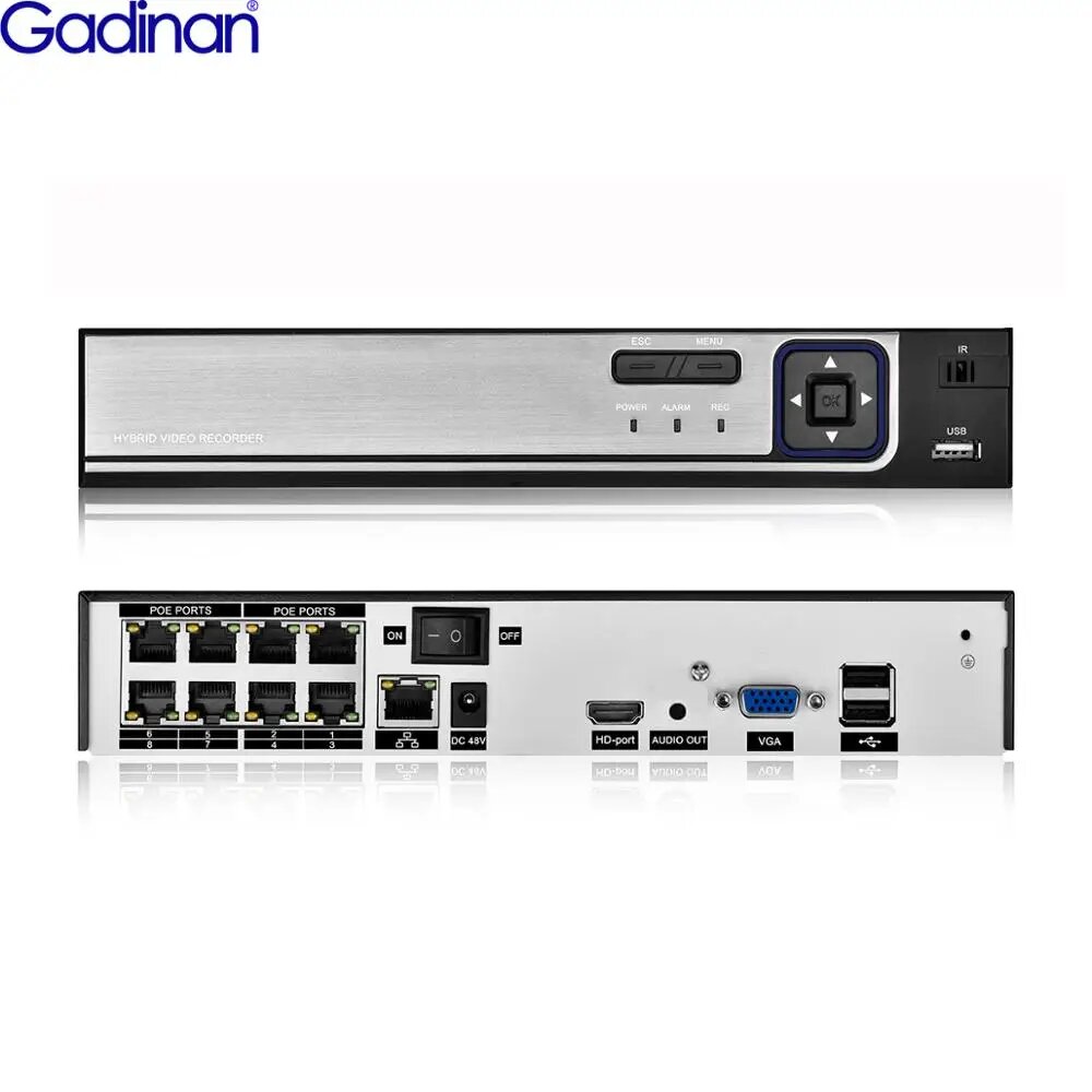Видеорегистратор Gadinan GDN-N6804HE8/6808HE8, Нет, 8-КАНАЛЬНЫЙ