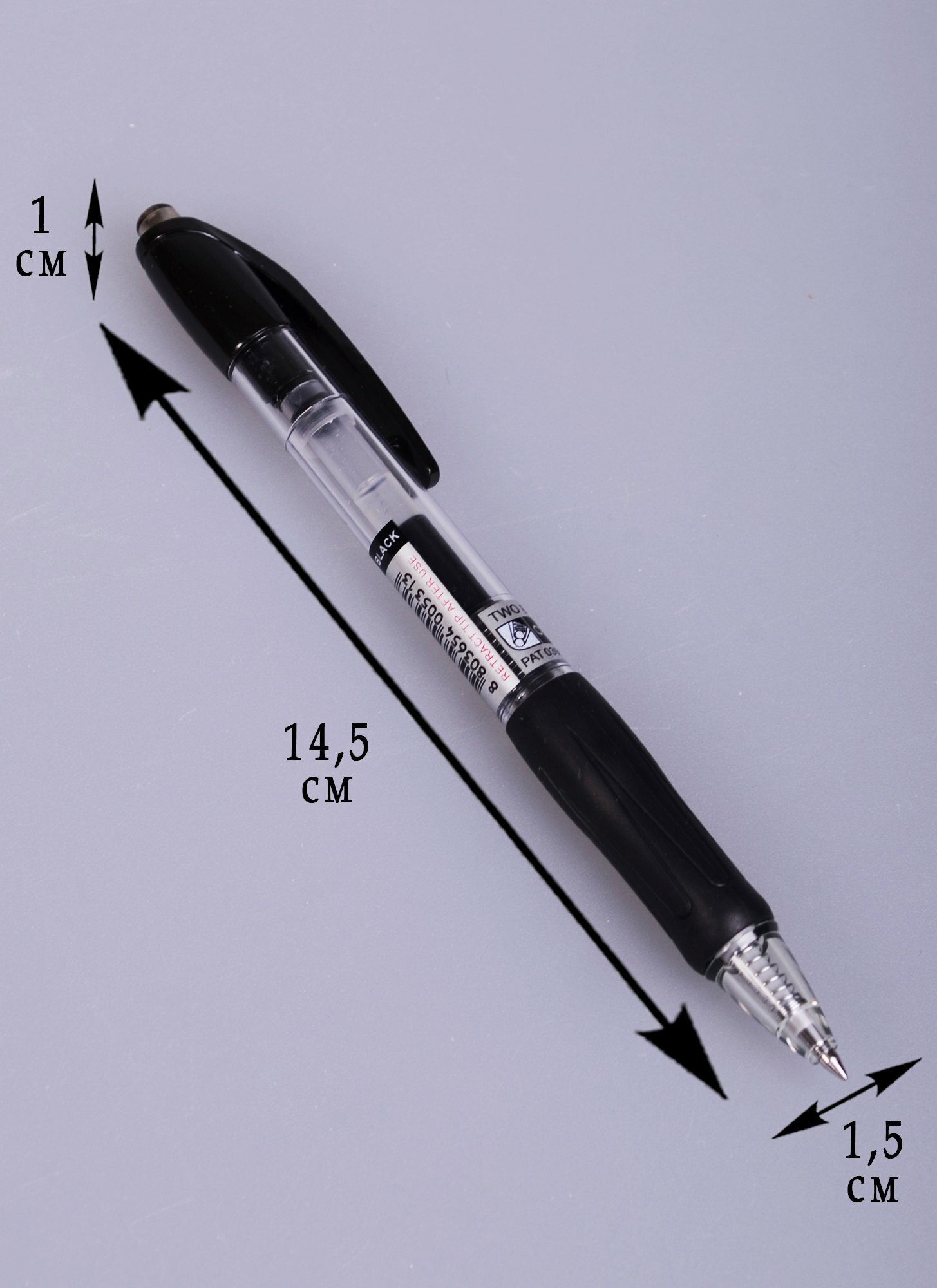 Ручка гелевая Crown, автоматическая черная 0,7 мм