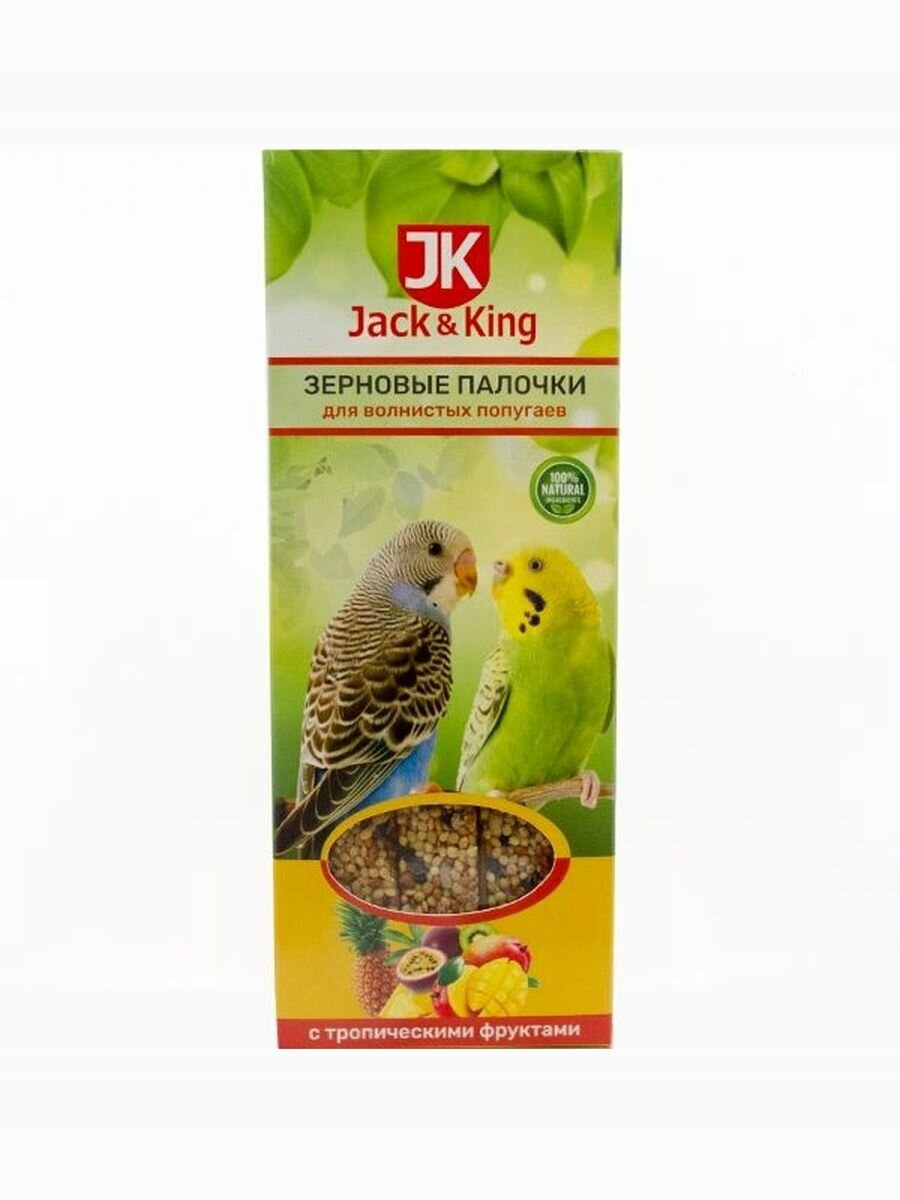 Зерновые палочки для попугаев Jack&King 90 г.