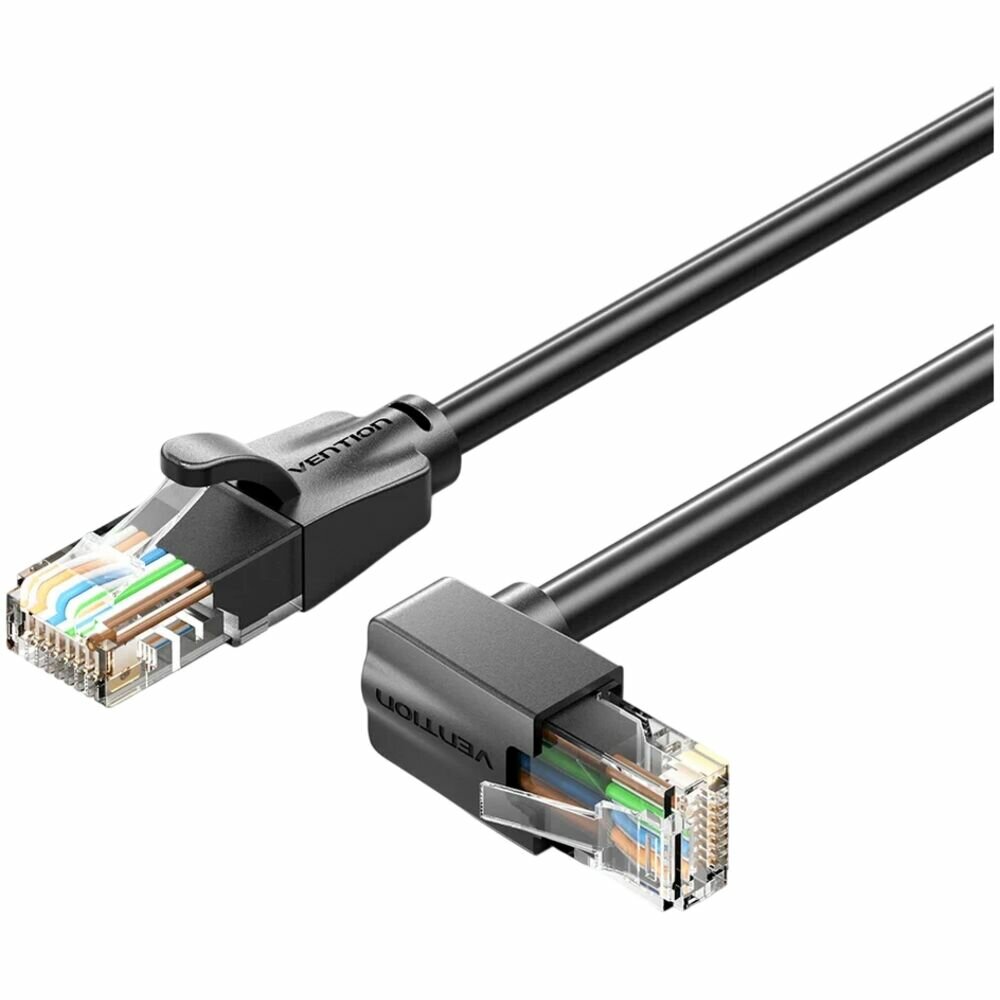 Патч-корд UTP 1,5м Vention (IBWBG) категория 6 черный угловой вниз