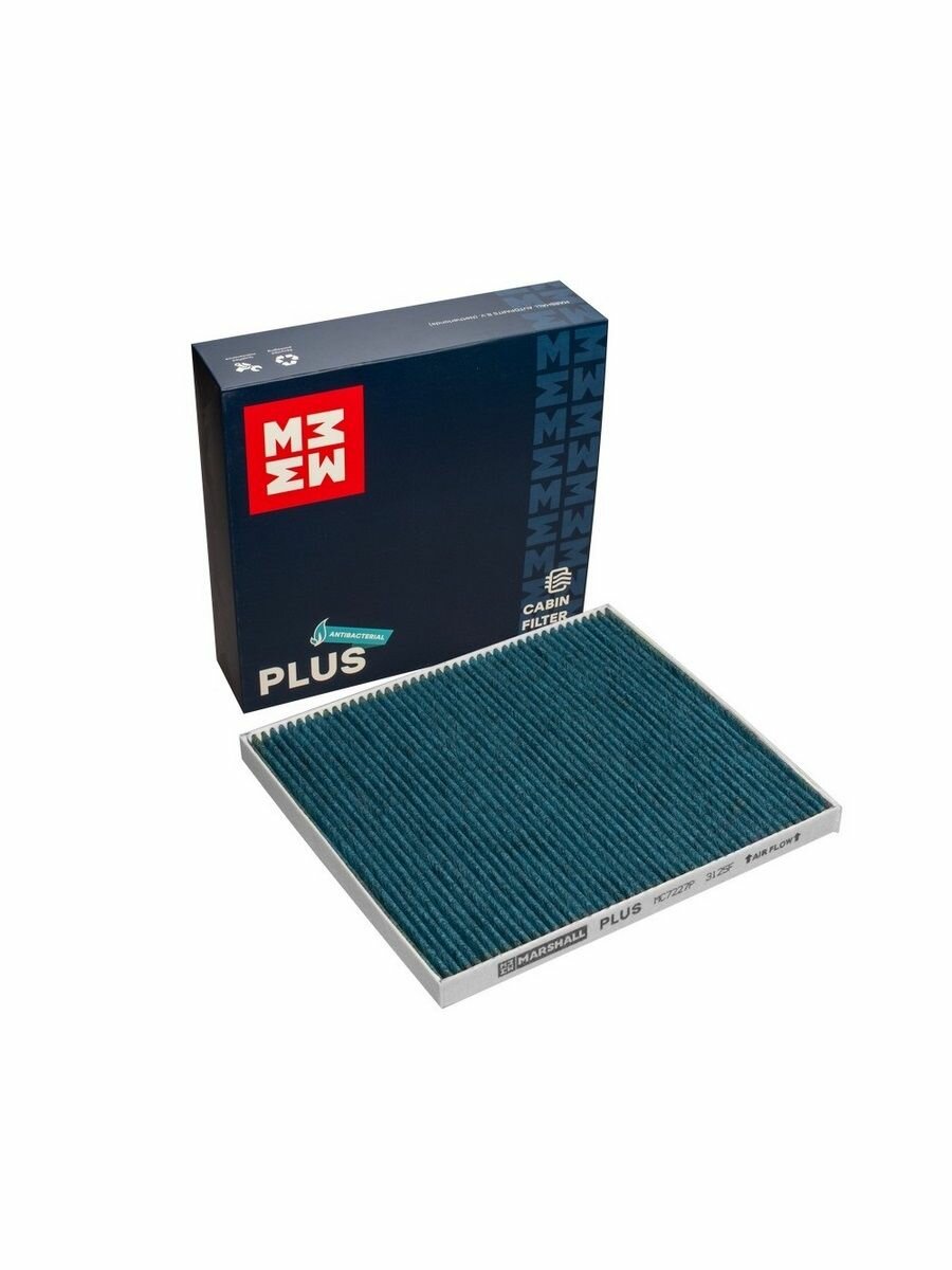 Фильтр салонный антибактериальный Plus для а/м Kia Rio, Москвич 3, JAC J7, JS4 / Киа Рио, Москвич 3, Джак джи7, джи-эс4, Marshall MC7227P