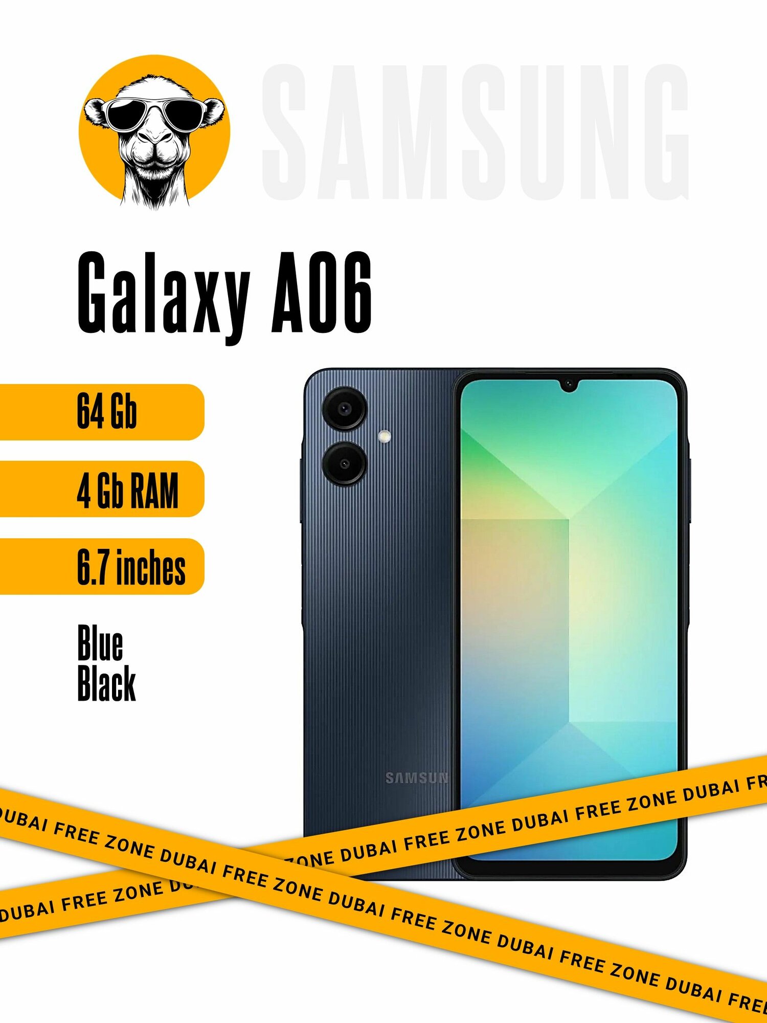 Смартфон Samsung Galaxy A06 4/64Gb Blue Black/Тёмно-Синий