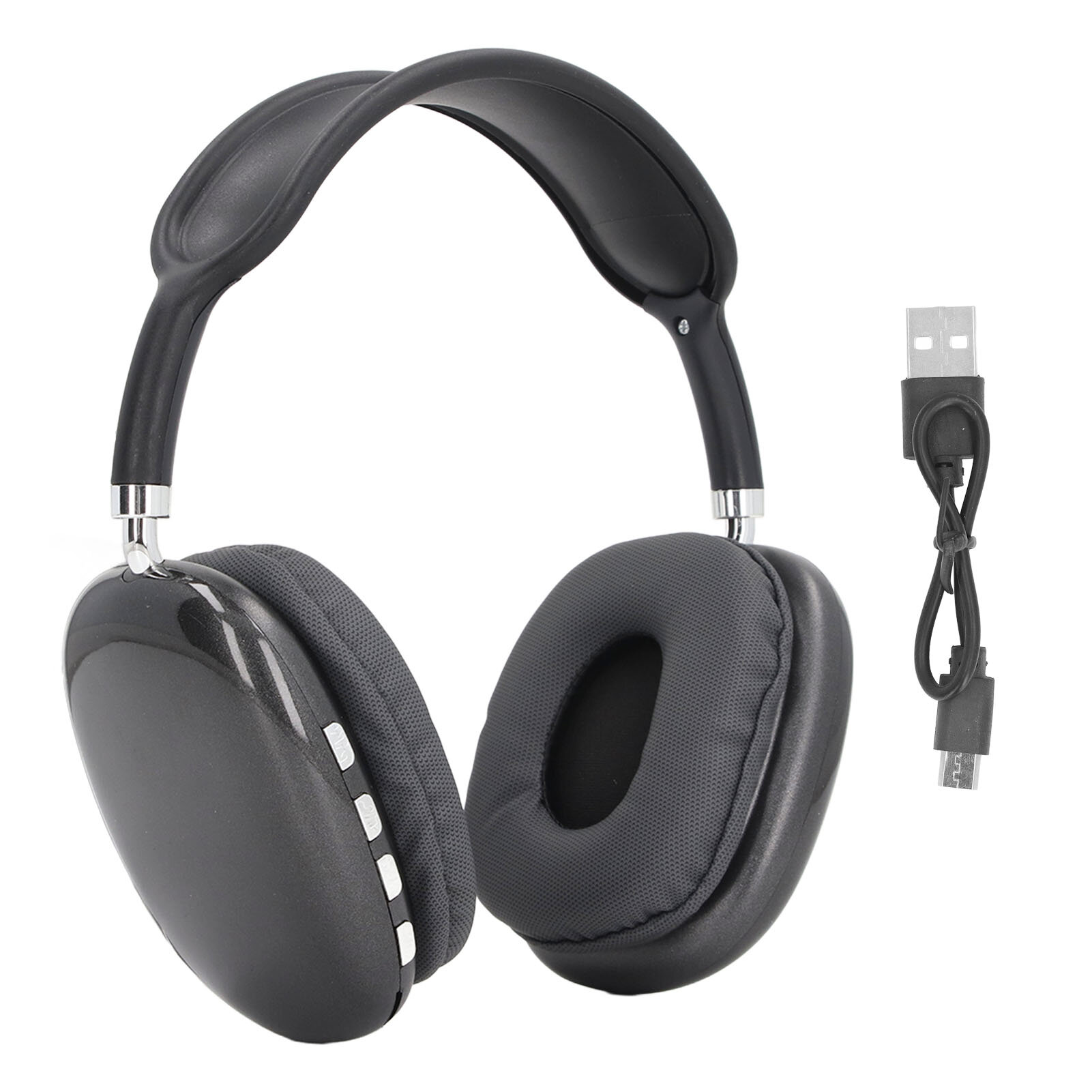 Накладные наушники с мощными глубокими басами, беспроводные Bluetooth-наушники, функция громкой связи, эргономичные стереогарнитуры, черные.