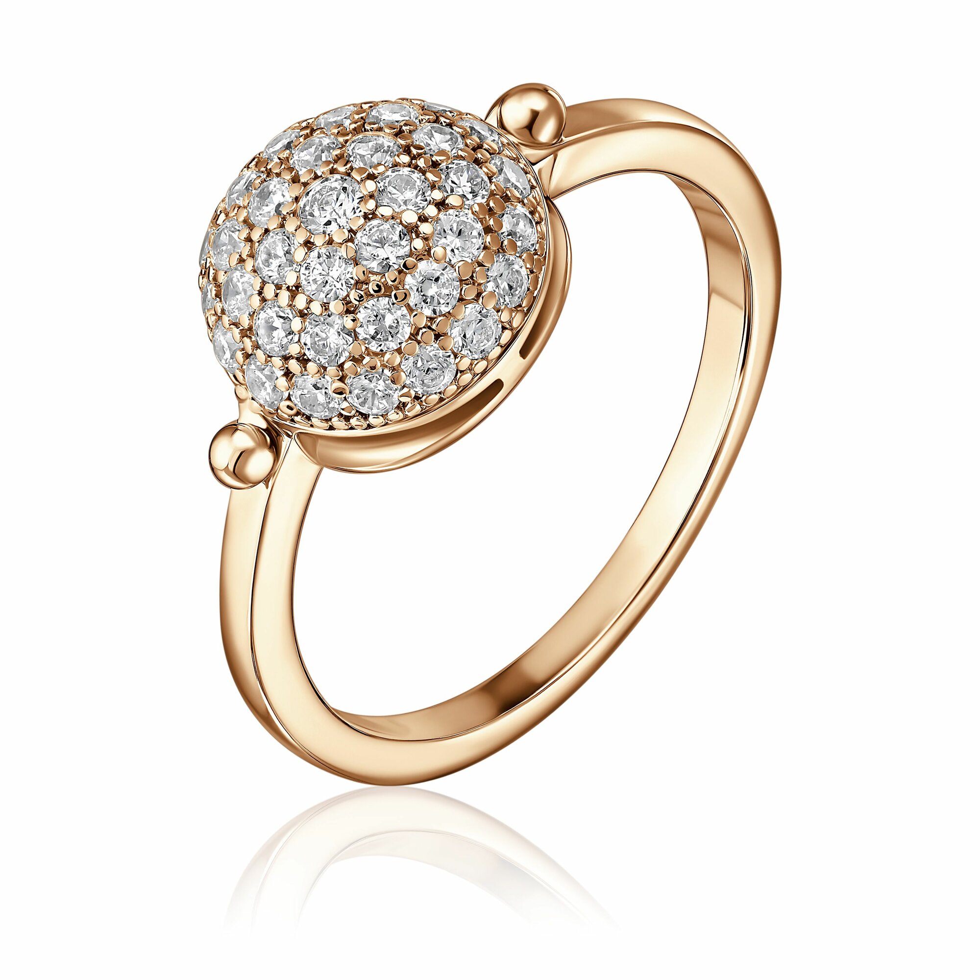 Перстень, серебро, 925 проба, фианит