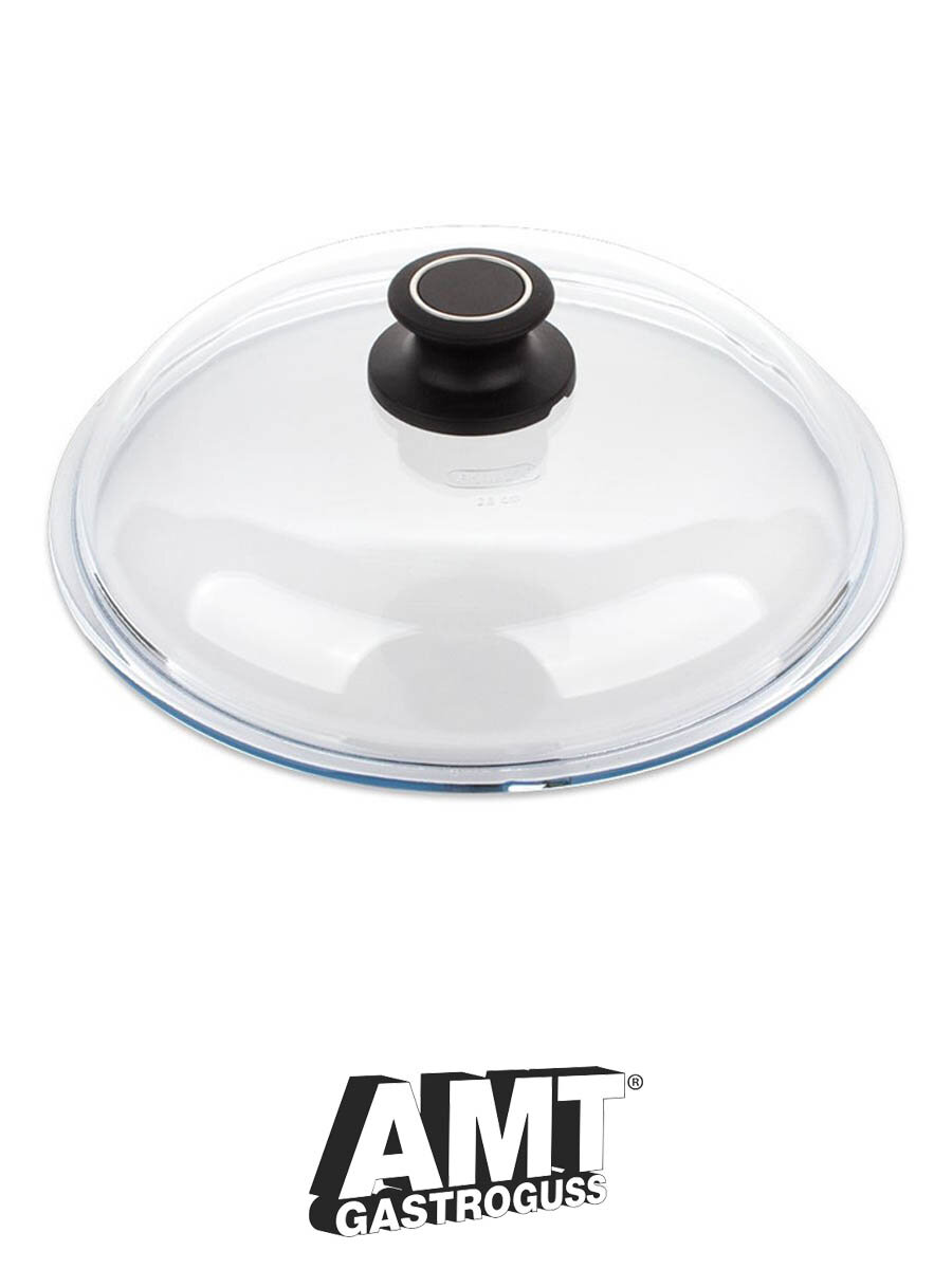 Крышка AMT Gastroguss Glass Lids 28 см, стеклянная, круглая, жаропрочное стекло