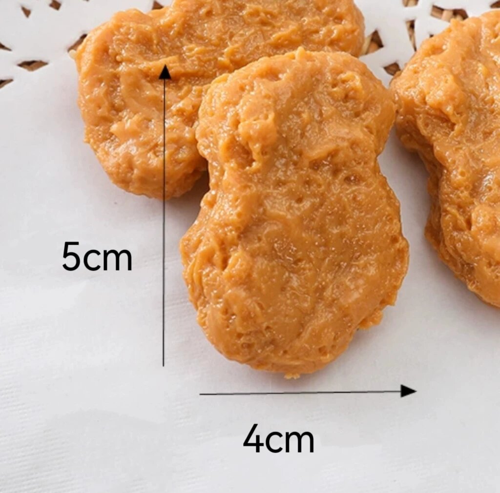 Имитация картофеля фри, жареные куриные самородки, бургер из куриного попкорна, фаст-фуд, kfc, модель закуски в стиле