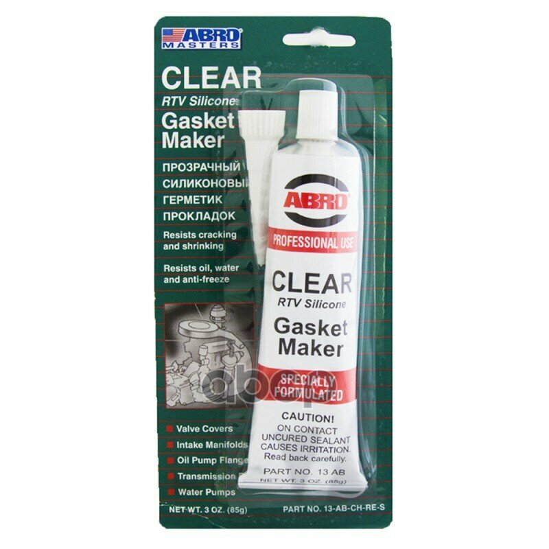 Герметик прокладок прозрачный Masters силиконовый 85г блистер ABRO арт. 13ABCHRES