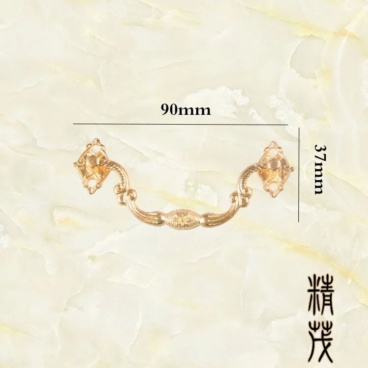 Jingmao-328 тонкая золотая восьмизвездочная ручка из сплава, шкатулка для драгоценностей 90*37 мм, деревянная шкатулка, ручка для винной коробки