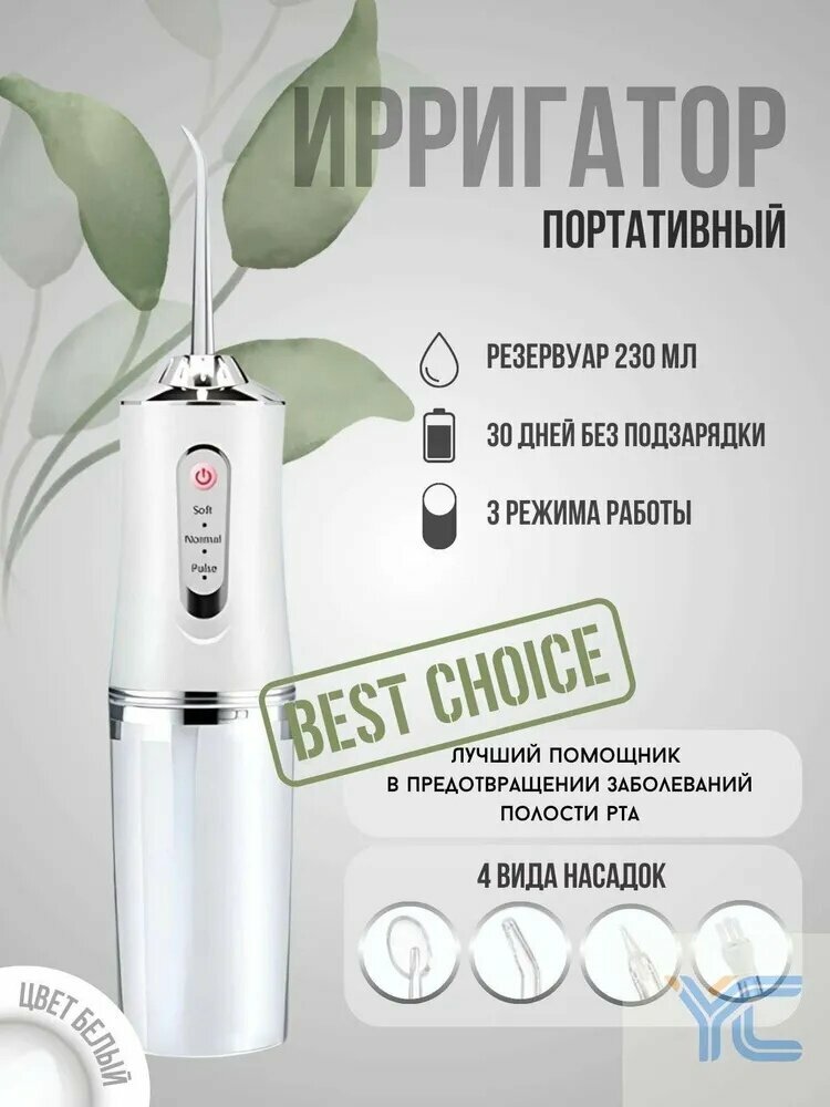 Ирригатор для полости рта / портативный / 4 насадки