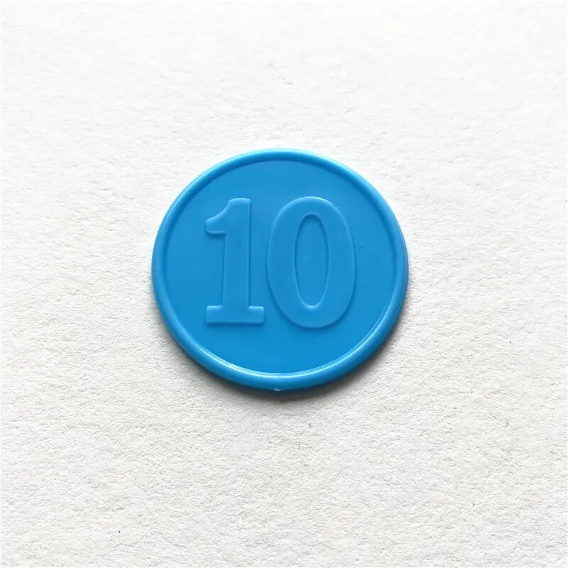 Пластиковые покерные фишки 10 шт. Синий, value 10