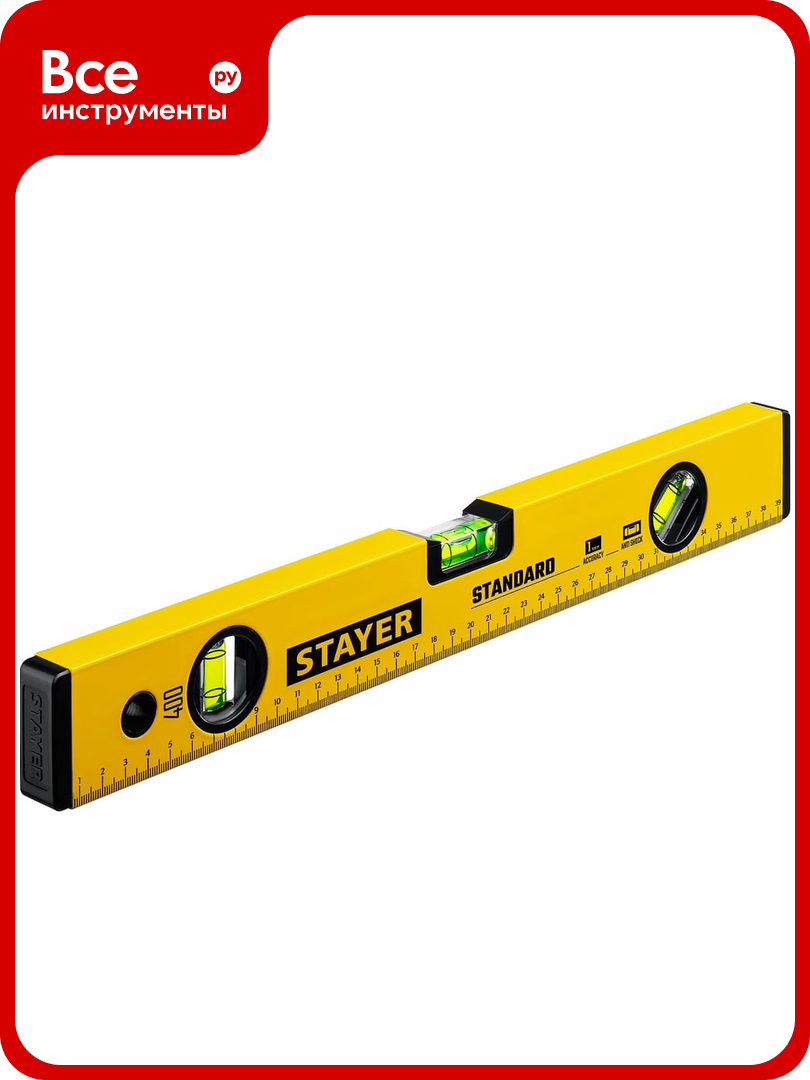Уровень STAYER Standart 400 мм строительный 3460-040_z04