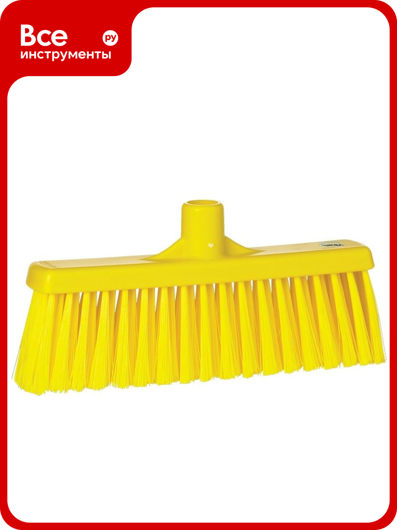 Щетка для подметания Vikan с прямой соединительной частью, 310 мм, средний ворс, желтый