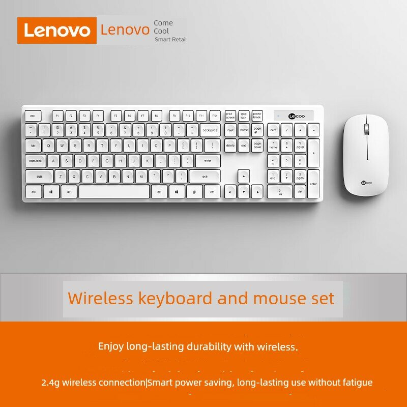 Беспроводной комплект клавиатуры и мыши Lenovo, оригинальная Bluetooth-клавиатура и мышь с двойным режимом работы,