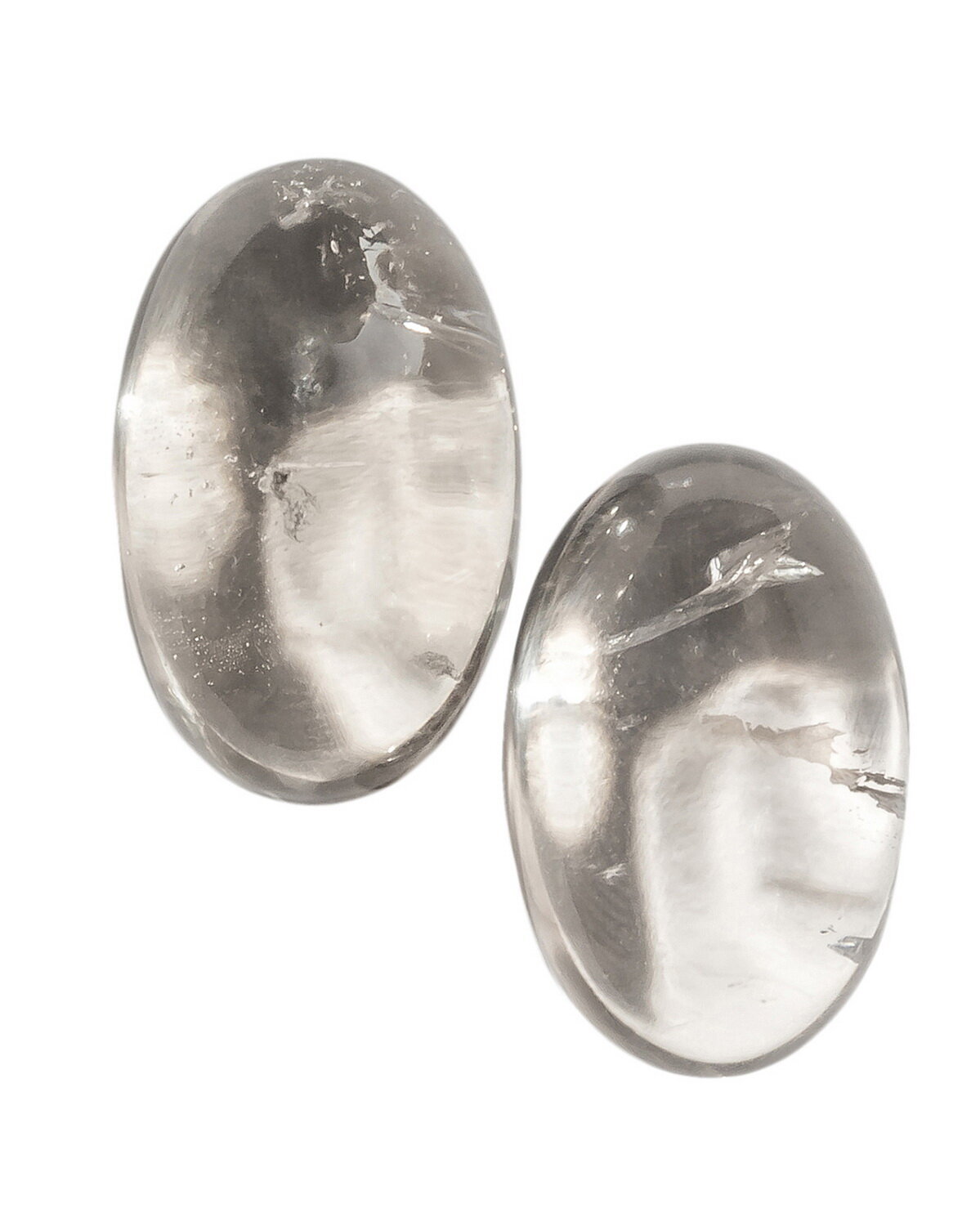 Кабошон-линза дымчатый кварц (пара) 21х13х11 мм.