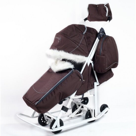 Санки-коляска Pikate Снеговик, шоколад