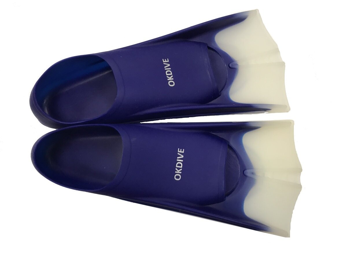 Ласты тренировочные 37-38, син./прозр, силикон