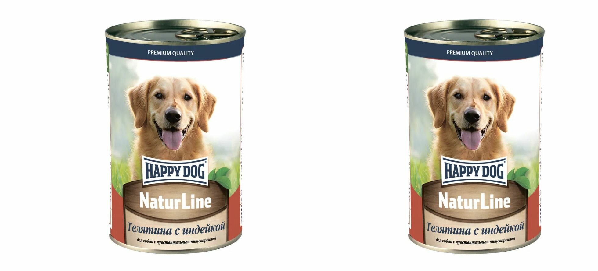 Happy Dog консервы для собак телятина с индейкой, 410 г, 2 шт