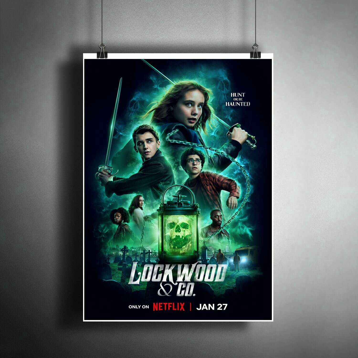 Постер плакат для интерьера "Сериал: Агентство "Локвуд и компания" (Lockwood & Co.)" / Декор дома, офиса, комнаты, квартиры, детской A3 (297 x 420 мм)