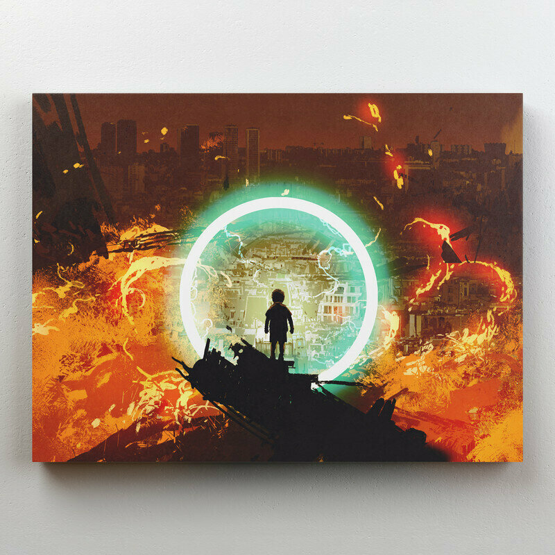 Интерьерная картина на холсте "Портал в другое измерение" размер 30x22 см