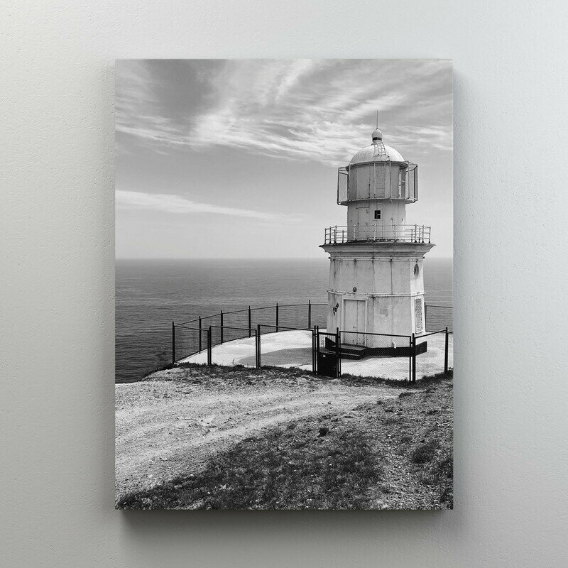 Интерьерная картина на холсте "Меганомский маяк в Крыму" размер 22x30 см