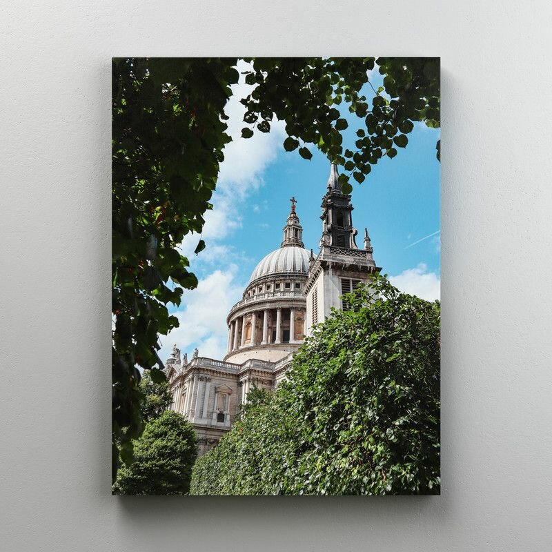 Интерьерная картина на холсте "Английское барокко - Собор Святого Павла в Лондоне" размер 22x30 см