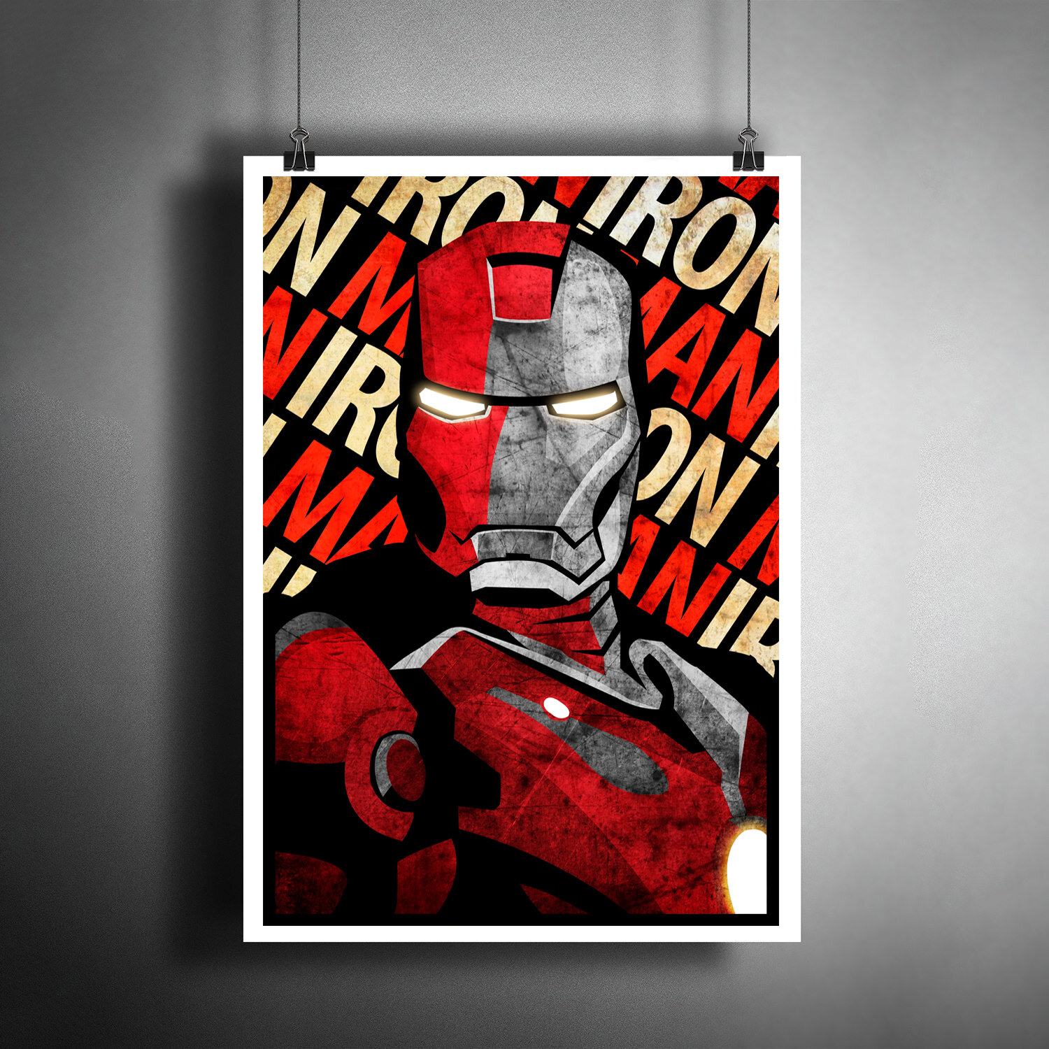 Постер плакат для интерьера "Фильм: Железный Человек. Марвел Комиксы. The Iron Man"/ Декор дома, офиса, комнаты A3 (297 x 420 мм)