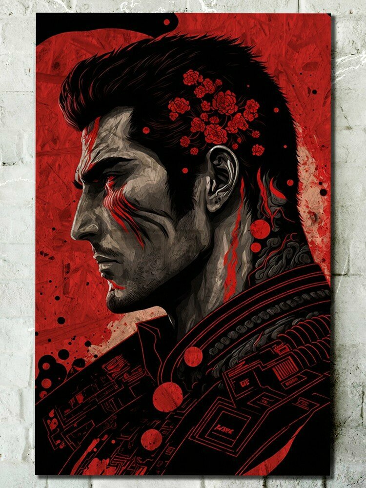 Картина интерьерная на рельефной доске ОСП игры mass effect Кайден - 1614