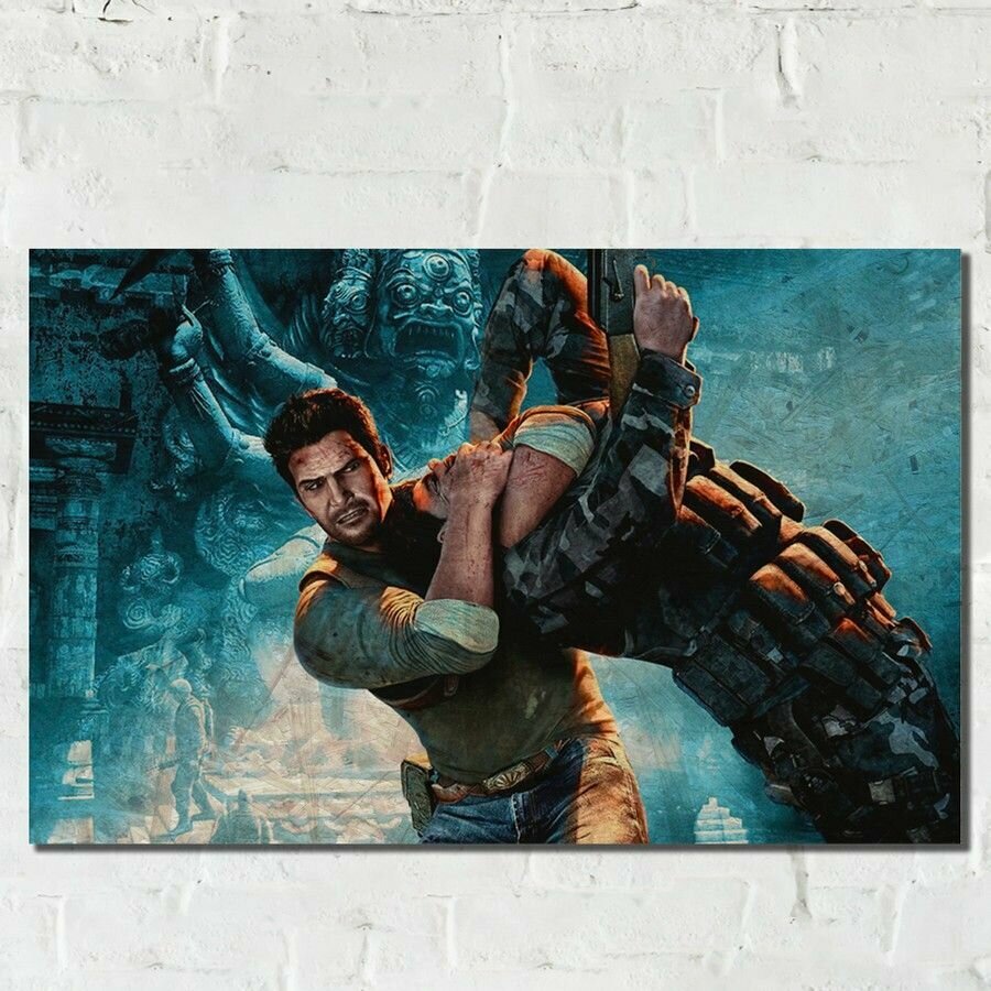 Картина интерьерная на рельефной доске, рисунок ОСП игра Uncharted 2 - 12085