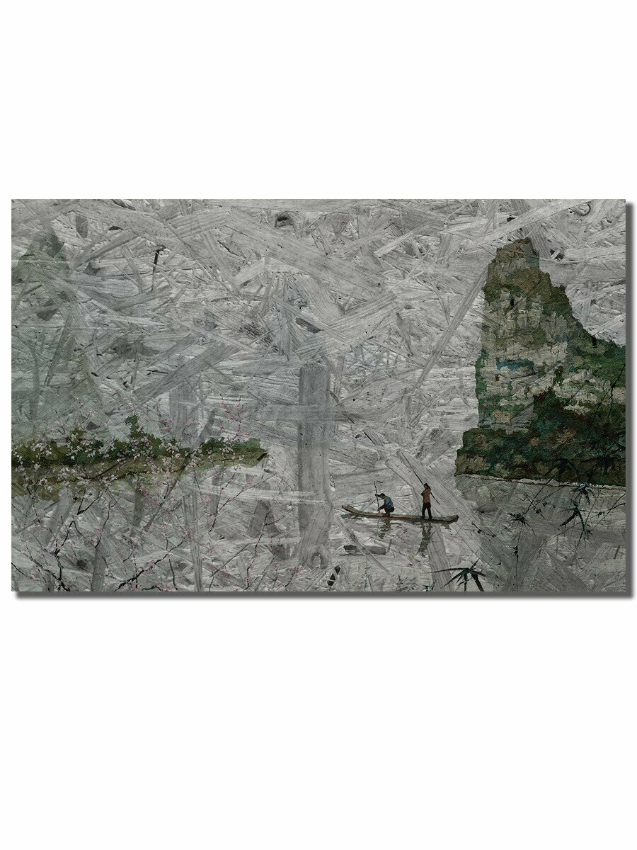 Картина интерьерная на рельефной доске, рисунок китайская живопись - 862 Г