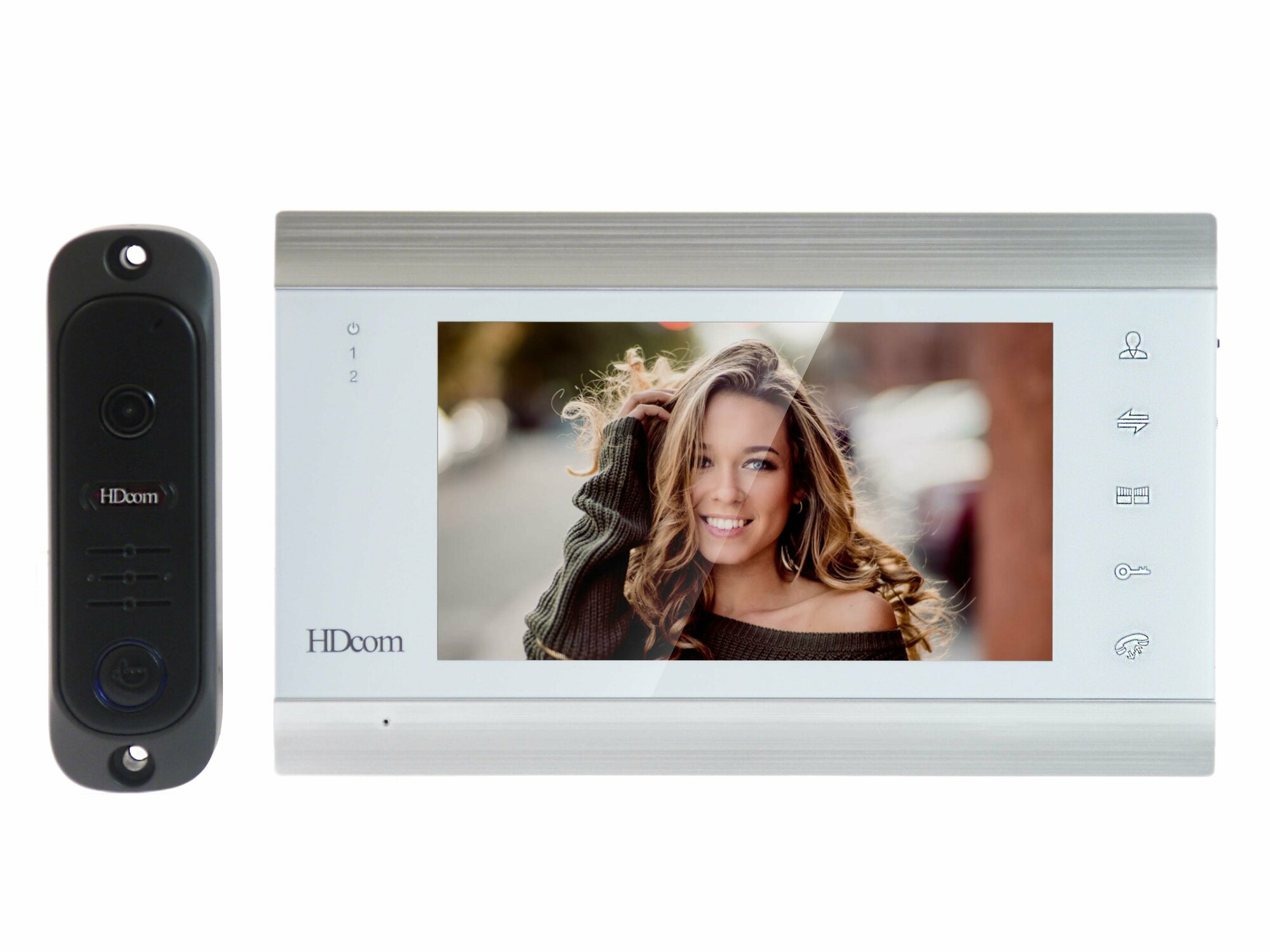 IP AHD Wi-Fi домофон 7 с записью HD com white 706 AHD--IP (I31461W70) - видеодомофон для частного дома комплект, домофон на 4 квартиры