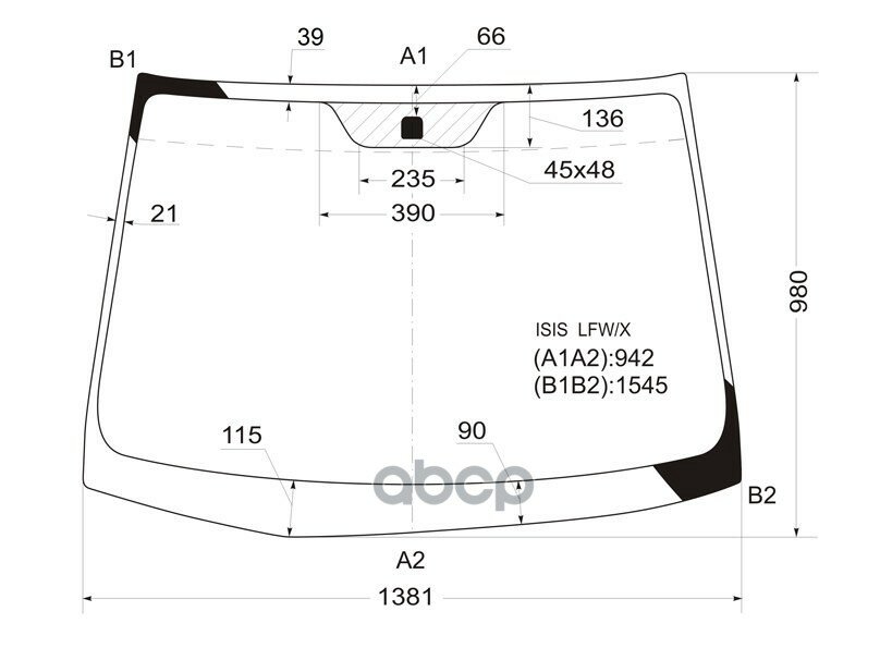 Стекло лобовое Toyota Isis 04-17 XYG арт. ISIS LFW/X