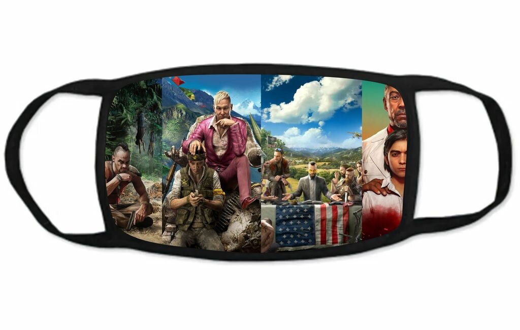 Маска защитная на лицо Far Cry, Фар Край №2, Взрослая - 20 на 12,5 см