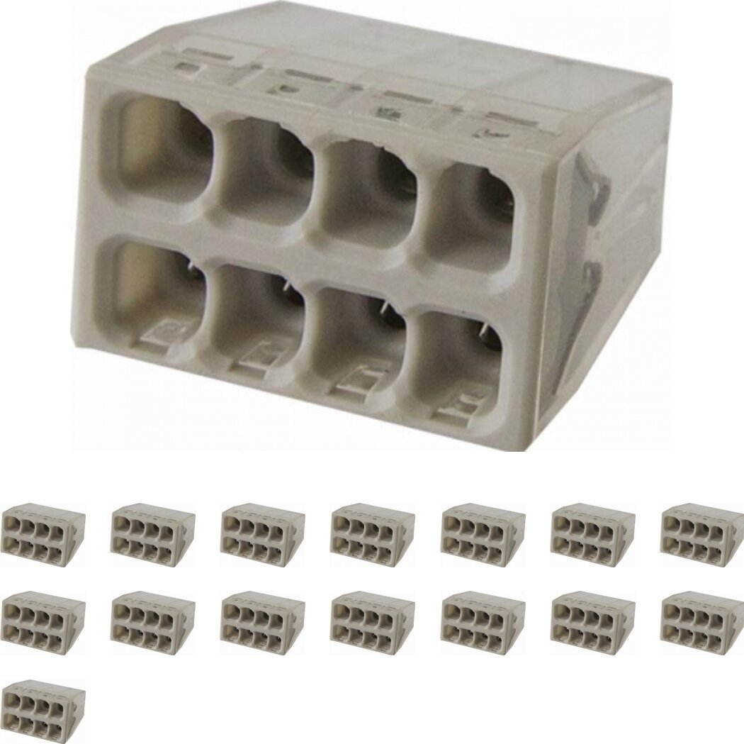 Клеммная колодка TDM Electric КБМ-2273-248 без винтов 8 отверстий 1-2.5 мм2 с пастой (комплект из 15 шт.)