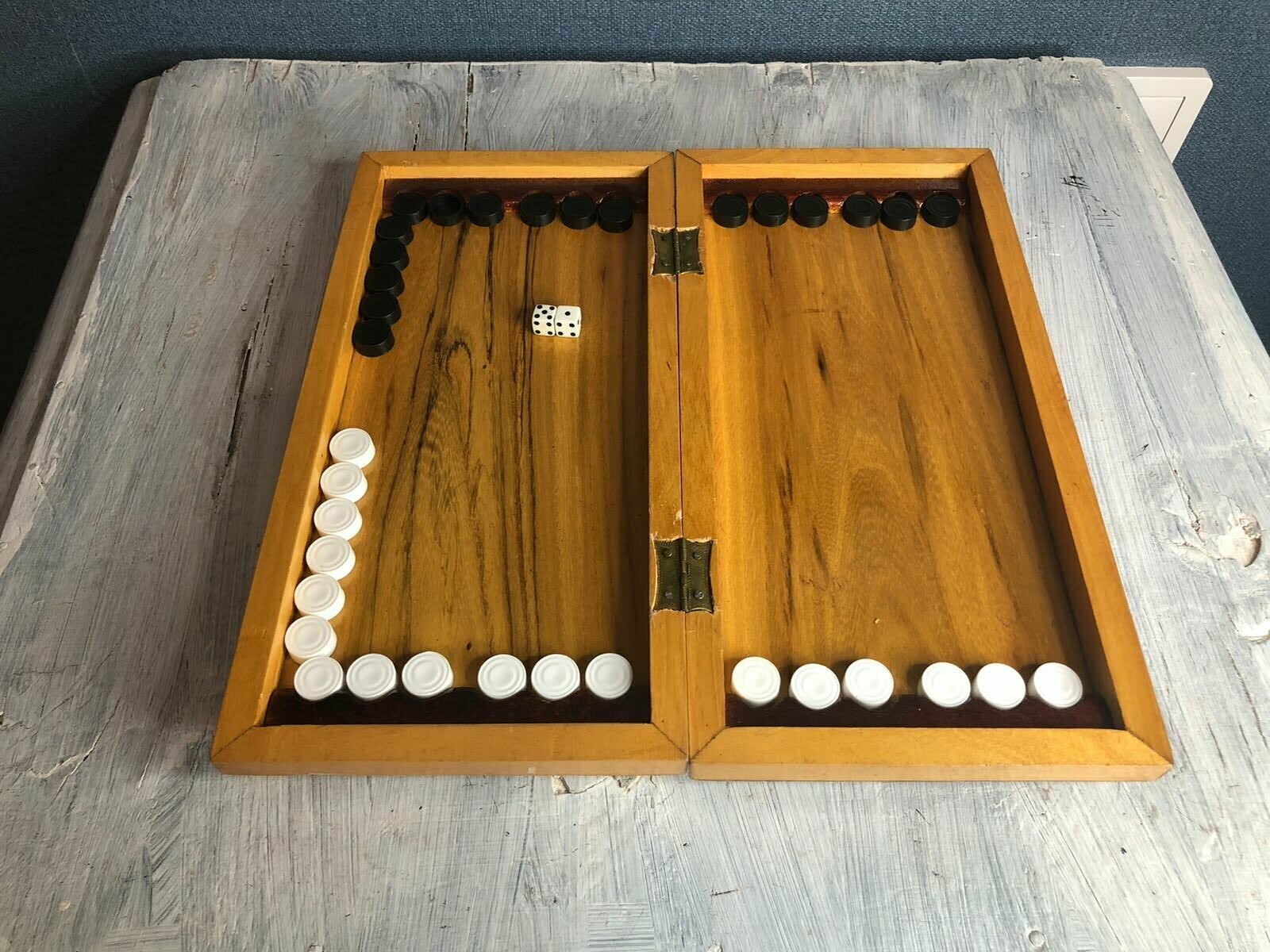 Деревянные нарды СССР, 30*15*6см, тюремное творчество, резьба по дереву