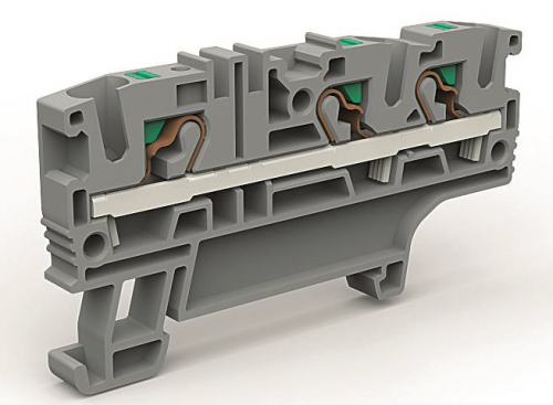 Проходная клемма 3 точки подключения на 4 кв. мм. ZEFC410GR DKC