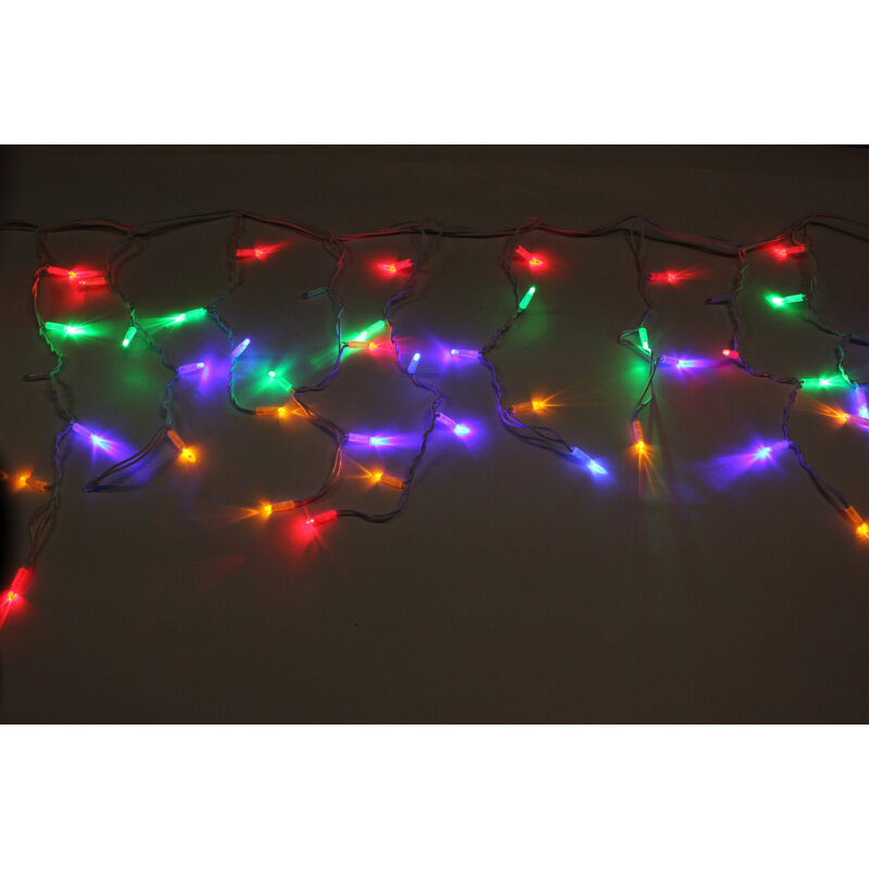 LED-RPLR-160-4.8M-240V-M(R/G/B/Y)/WH-F(B) W/O мульти LED/синий Flash/провод белый каучук. Уличная LED гирлянда бахрома Айсикл 4,8м, 160 LED, IP65. NN