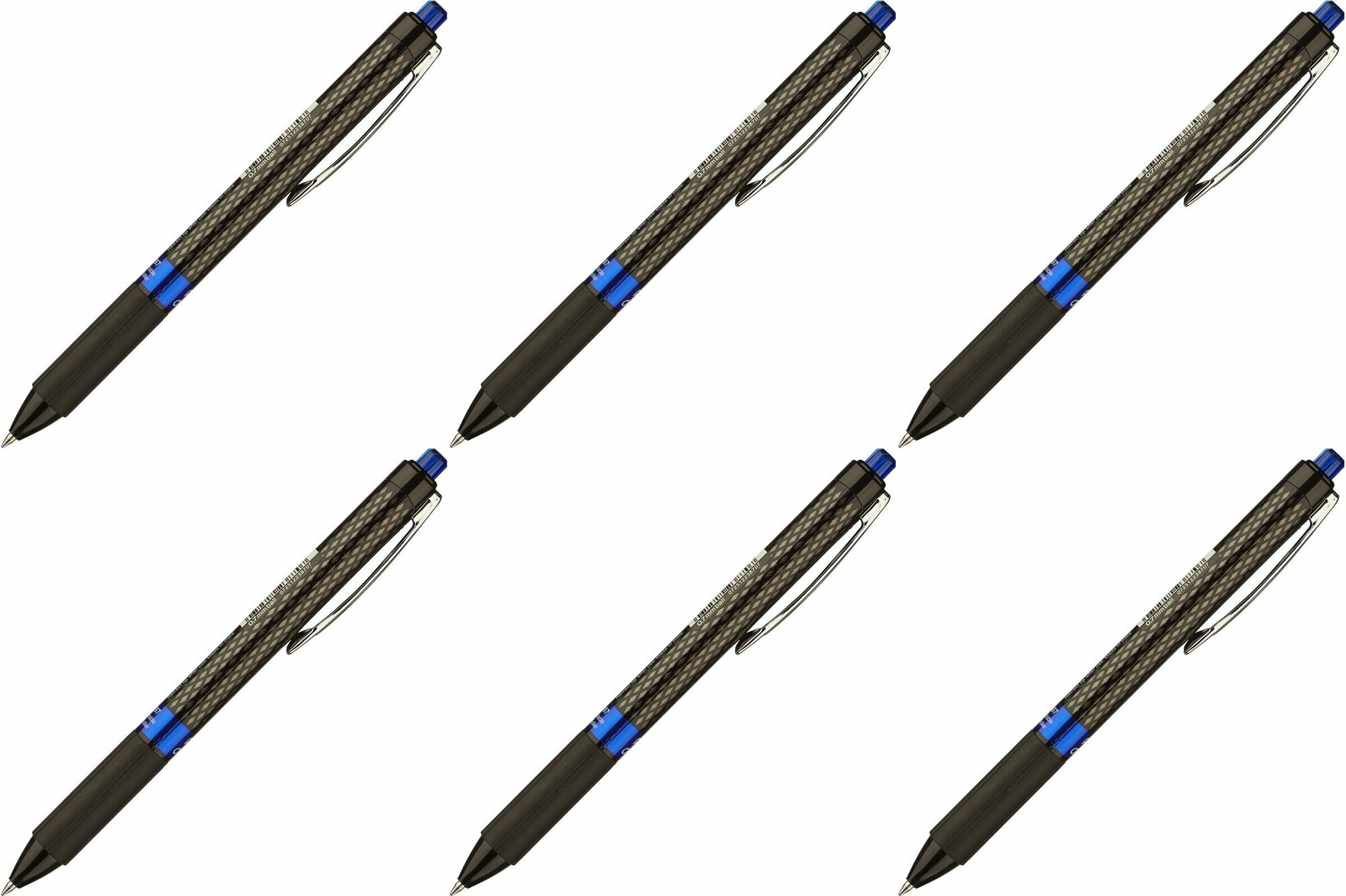 Pentel/ Ручка гелевая автоматическая OhGel 0,7 мм синий, 6 шт