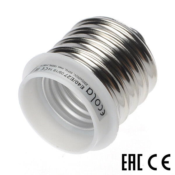 Патрон-переходник A8T17WEAY/FB40-27 патрон Е40 - патрон Е27 белый Ecola (12 шт. в комплекте)