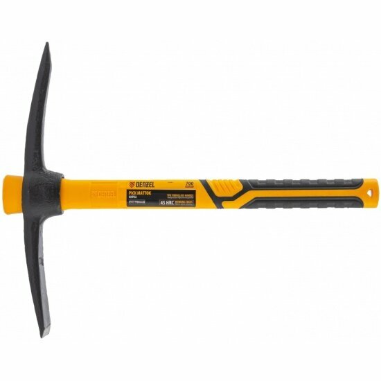 Кирка Denzel 700 г, фибергласовая обрезиненная рукоятка 385 мм, 21831
