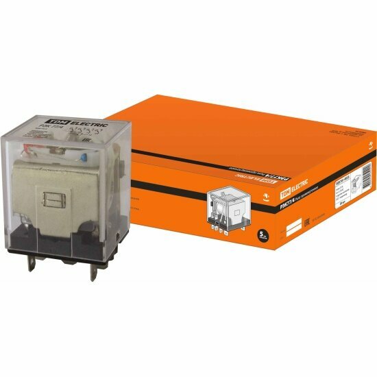 Промежуточное реле Tdm Electric РЭК77/4 с инд. 10А 12В AC (упак 20шт), SQ0701-0055