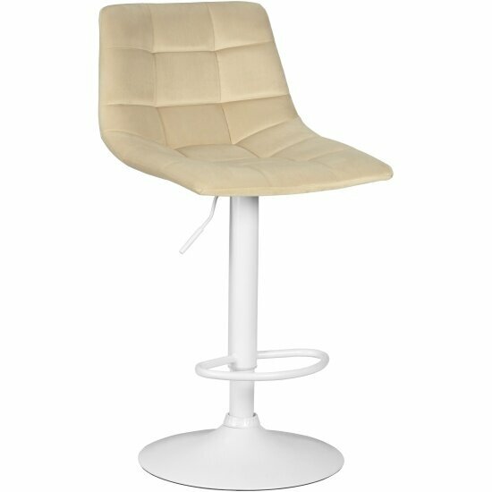 Стул барный Dobrin TAILOR WHITE (бежевый велюр (MJ9-10))