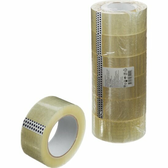 Клейкая лента Комус упаковочная 48мм х 132м, прозрачный, 43мкм, 6 шт/уп