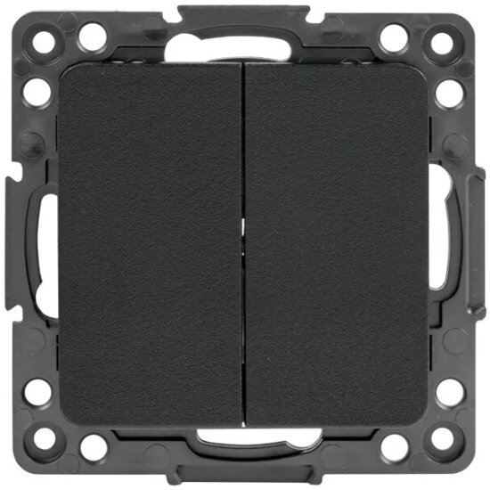 Выключатель Ekf 2-кл. Стокгольм 10А механизм черн. PROxima, EZV10-023-10