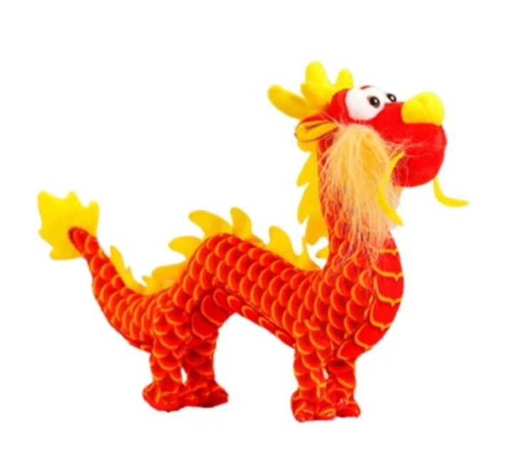 Плюшевая игрушка, дракон, размер 35х28 см, цвет красный