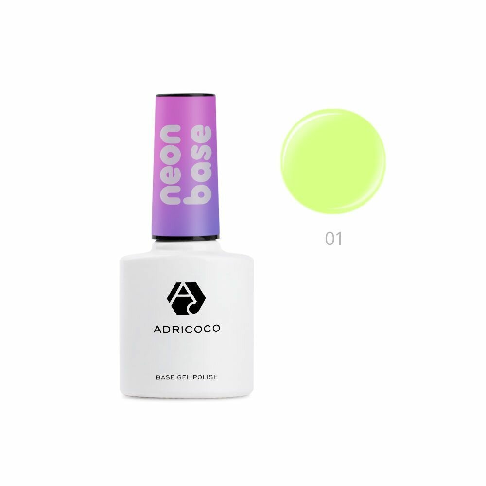 ADRICOCO Цветная база Neon base №01 - спелый ананас (8 мл.)